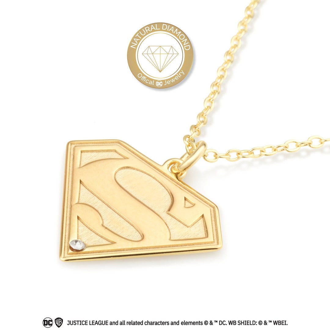 Superman Necklace With Natural Diamond, Justice League, Superman ...