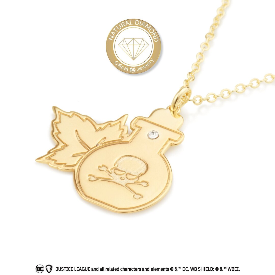 Poison Ivy Necklace With Natural Diamond, Poison Ivy Pendant, Leaf ...