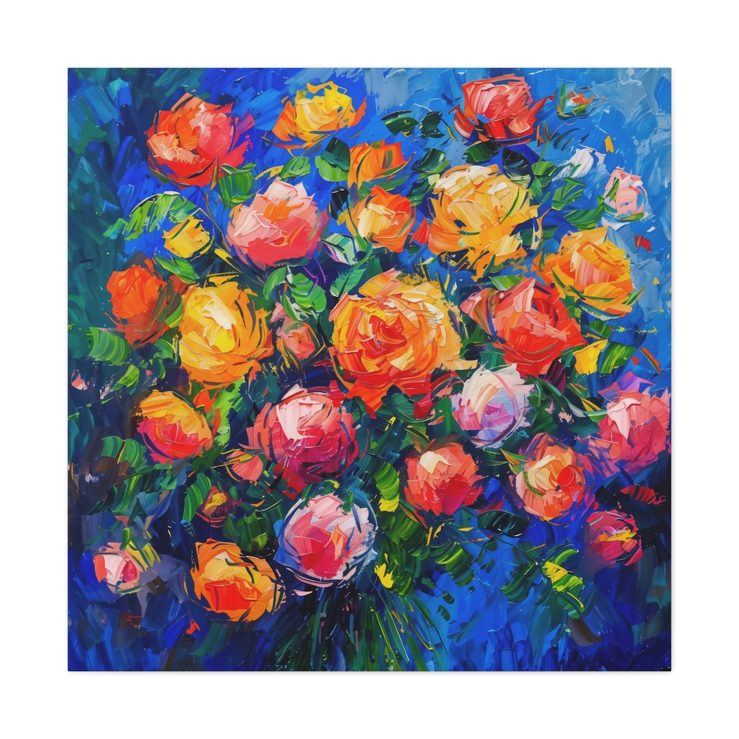 Rose Digital Painting, Rose Oil Painting Print, Rose Printable Art ...