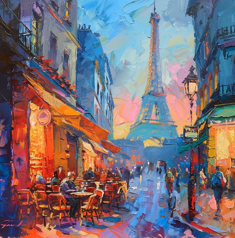 Paris Street View, Paris Art, France Art, Eiffel Tower Art, French ...