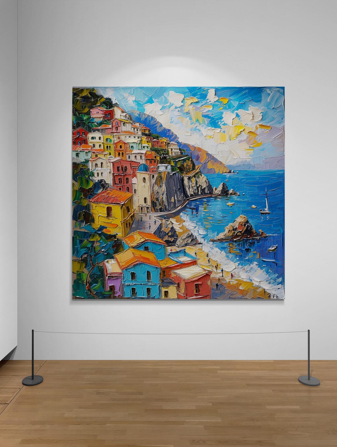 Positano Art, Italian Coast Artwork, Amalfi Coast Wall Art, Colorful ...
