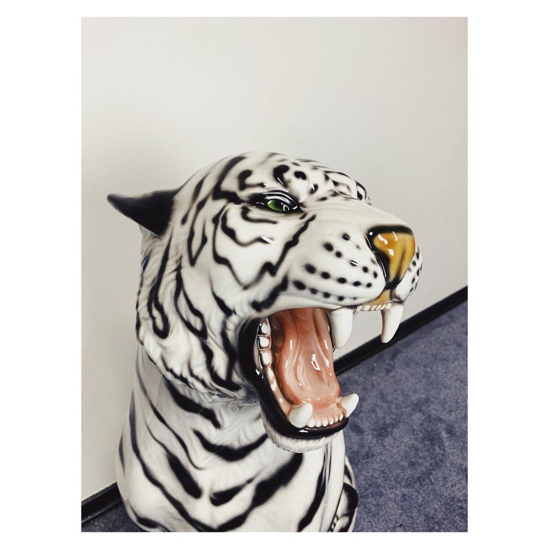White Tiger Sculpture Ceramic - Etsy