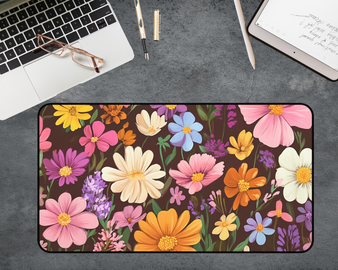 Nostalgia Desck Mat, Large Desk Pad for Music Fllower Nature Lovers ...