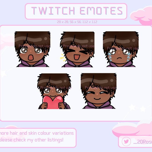 Short Hair Emote Twitch - Etsy