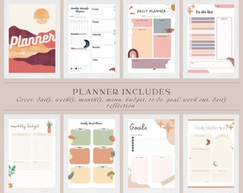 Boho Aesthetic Digital Planner 2024 - Etsy
