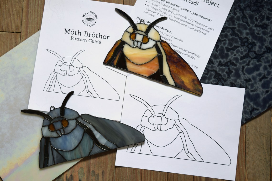 Moth Meme Stained Glass Pattern - Digital Download + Commercial License ...