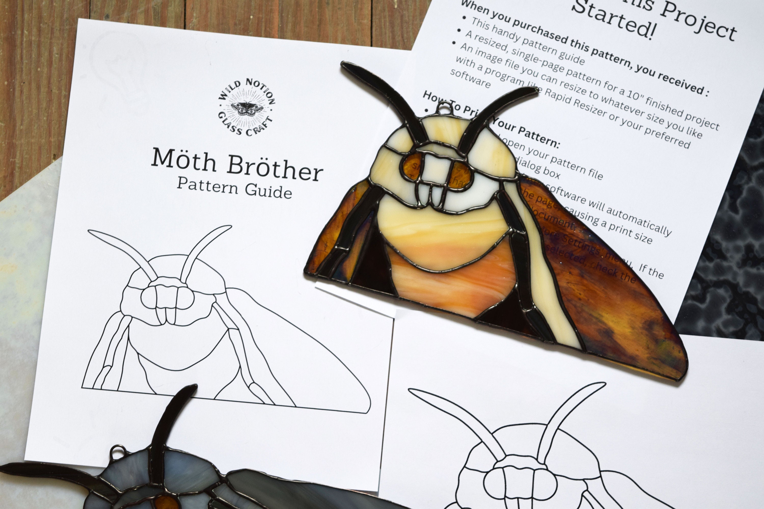 Moth Meme Stained Glass Pattern - Digital Download + Commercial License ...