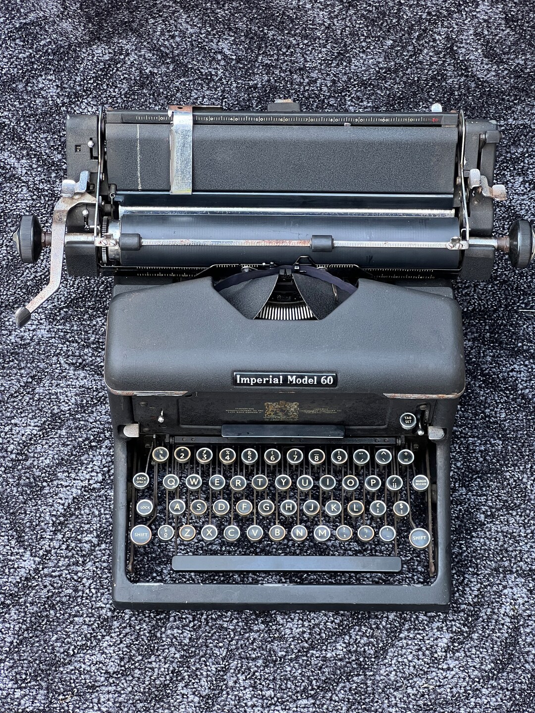 Vintage 1949 Imperial Model 60 Typewriter Classic Black With Ivory ...