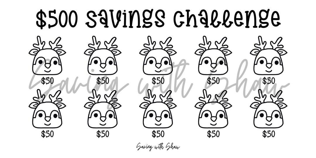 Christmas Reindeer Savings Challenge - Etsy