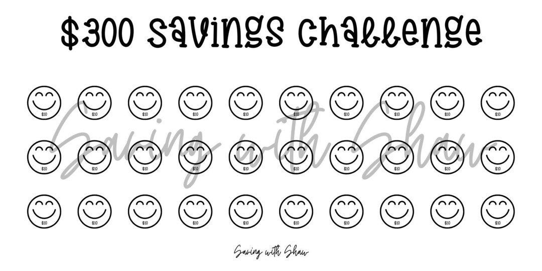 Smiley Face Savings Challenge - Etsy
