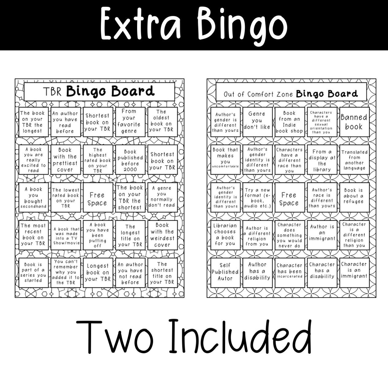 Book Bingo Boards-general Pack - Etsy