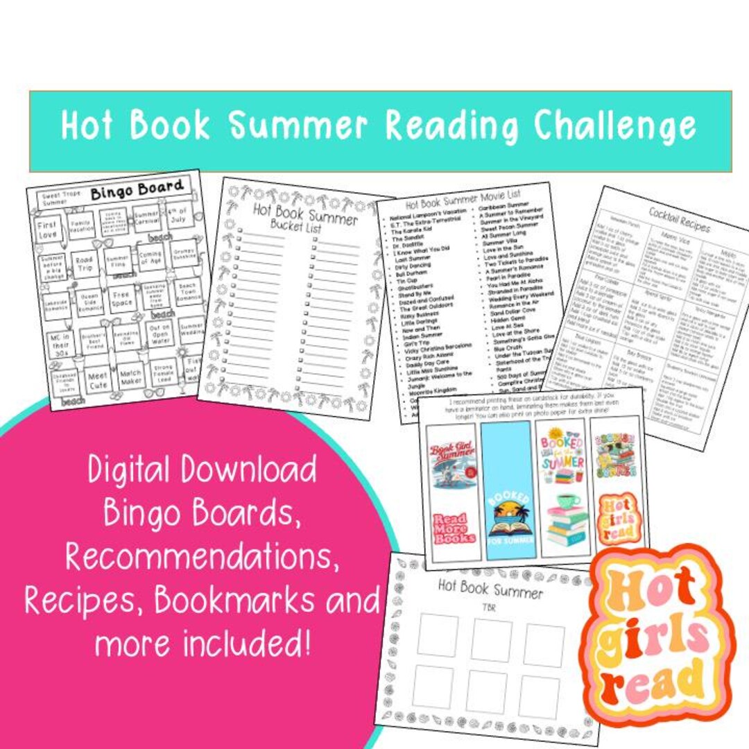 Hot Book Summer Reading Challenge Bundle: Recipes, Bookmarks, Movies ...