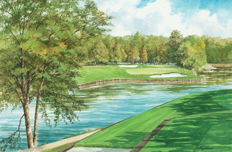 Raintree Country Club at the 9th Hole North Course Golf Painting Golf ...