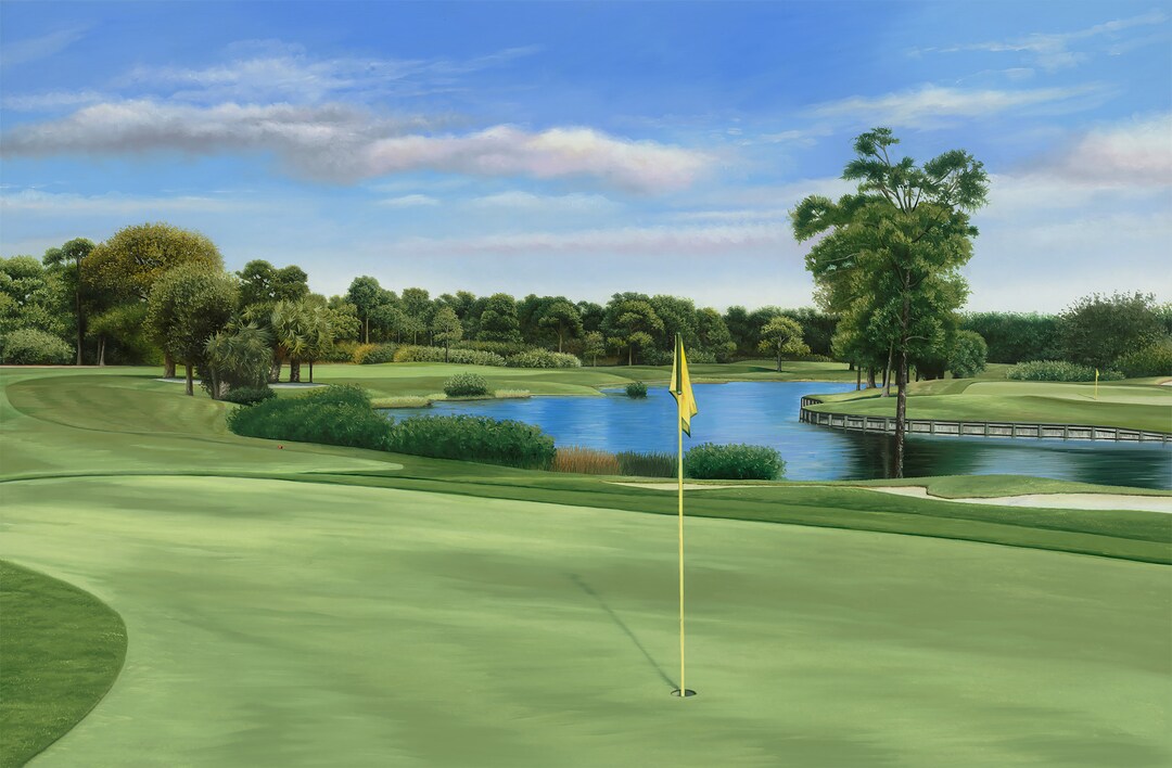 Hobe Sound Golf Club 2nd Hole Golf Wall Art Golf Course Wall Decor Golf ...