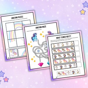 Unicorn Activity Book for Kids, Girls Unicorn Coloring Pages, Unicorn ...