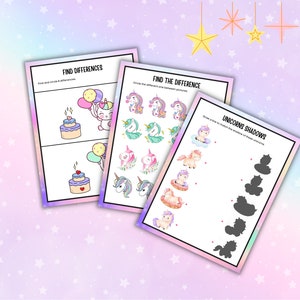 Unicorn Activity Book for Kids, Girls Unicorn Coloring Pages, Unicorn ...