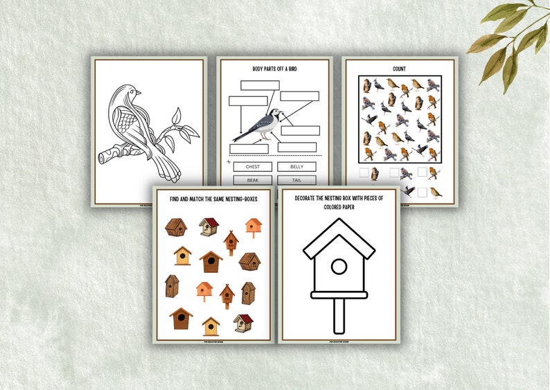 Birds Activity Bundle, Birds Printable Collection, Preschool Animal ...