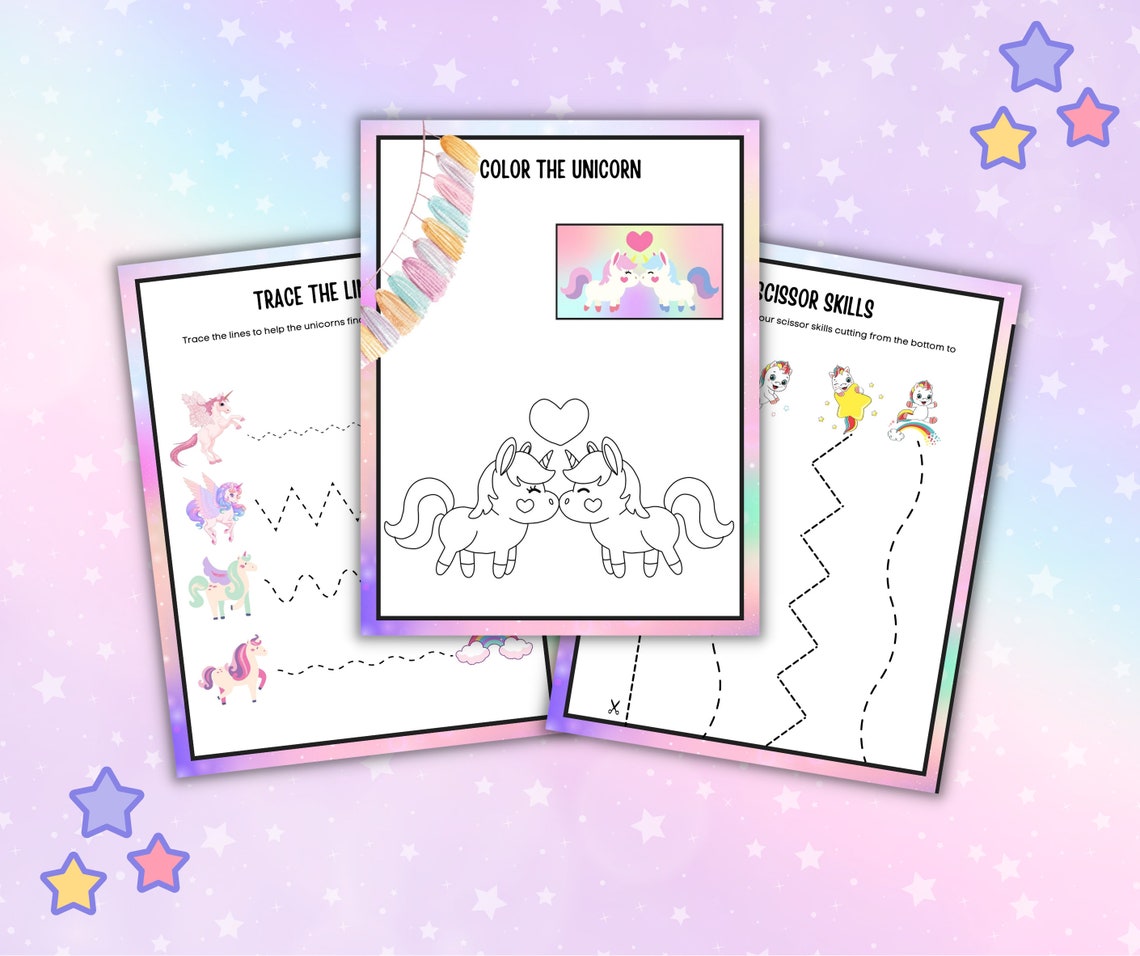 Unicorn Activity Book for Kids, Girls Unicorn Coloring Pages, Unicorn ...