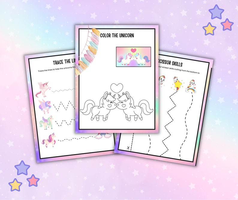 Unicorn Activity Book for Kids, Girls Unicorn Coloring Pages, Unicorn ...