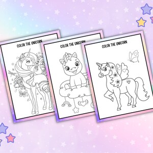 Unicorn Activity Book for Kids, Girls Unicorn Coloring Pages, Unicorn ...
