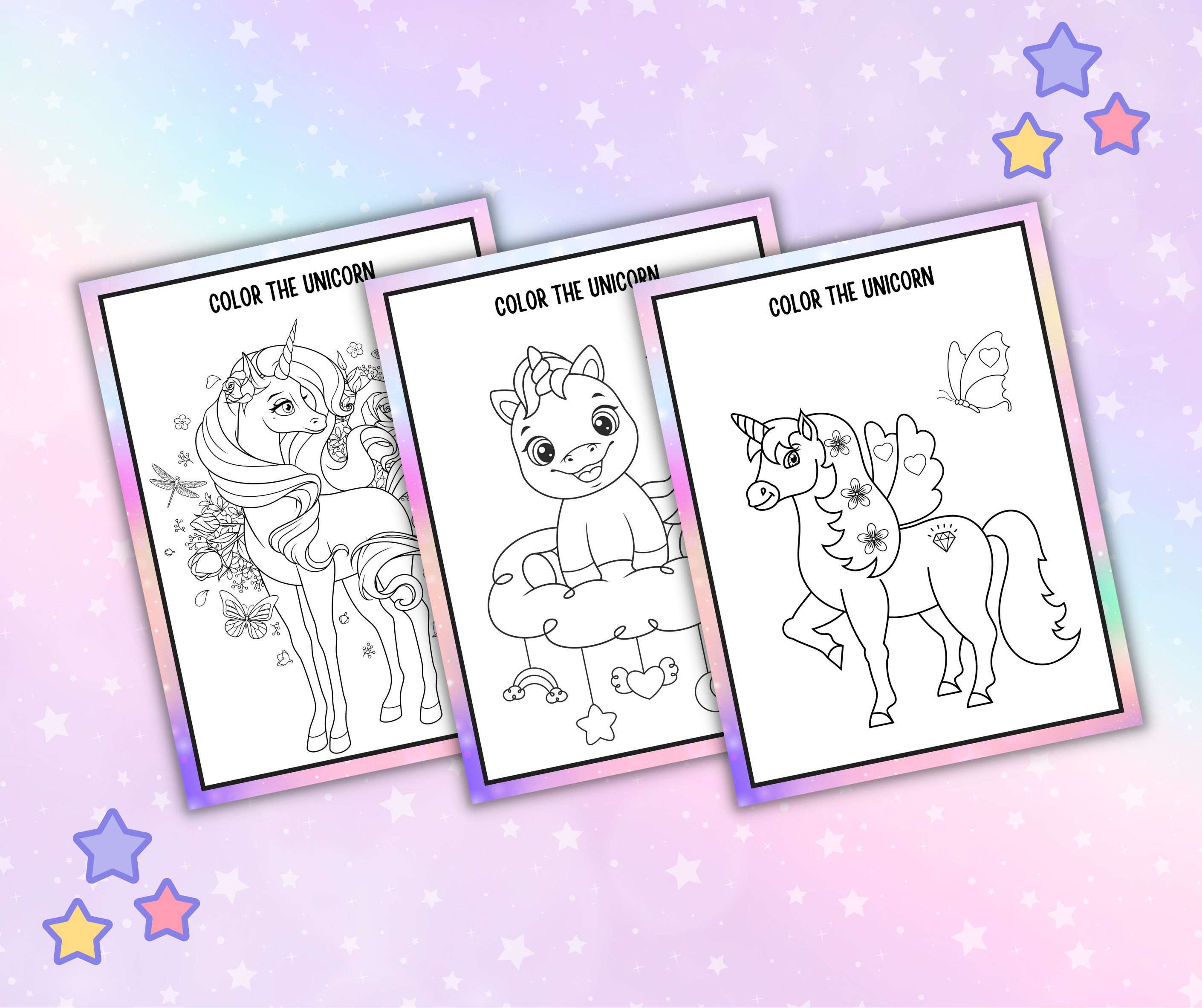 Unicorn Activity Book for Kids, Girls Unicorn Coloring Pages, Unicorn ...