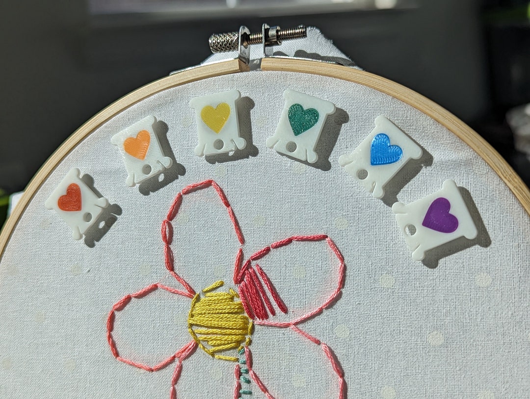 The Mini Minder - Tiny Floss Bobbin Needle Minder - Rainbow Collection ...
