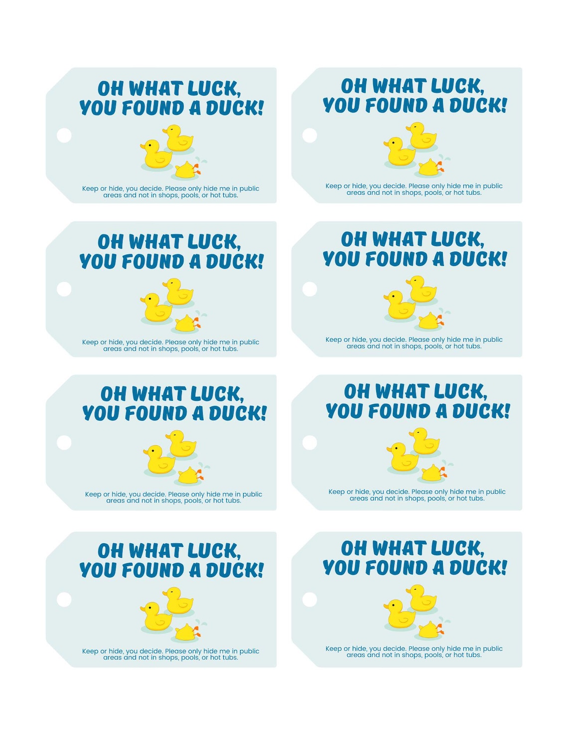 Cruise Duck Tags | Digital Download | Ready to Print - Etsy