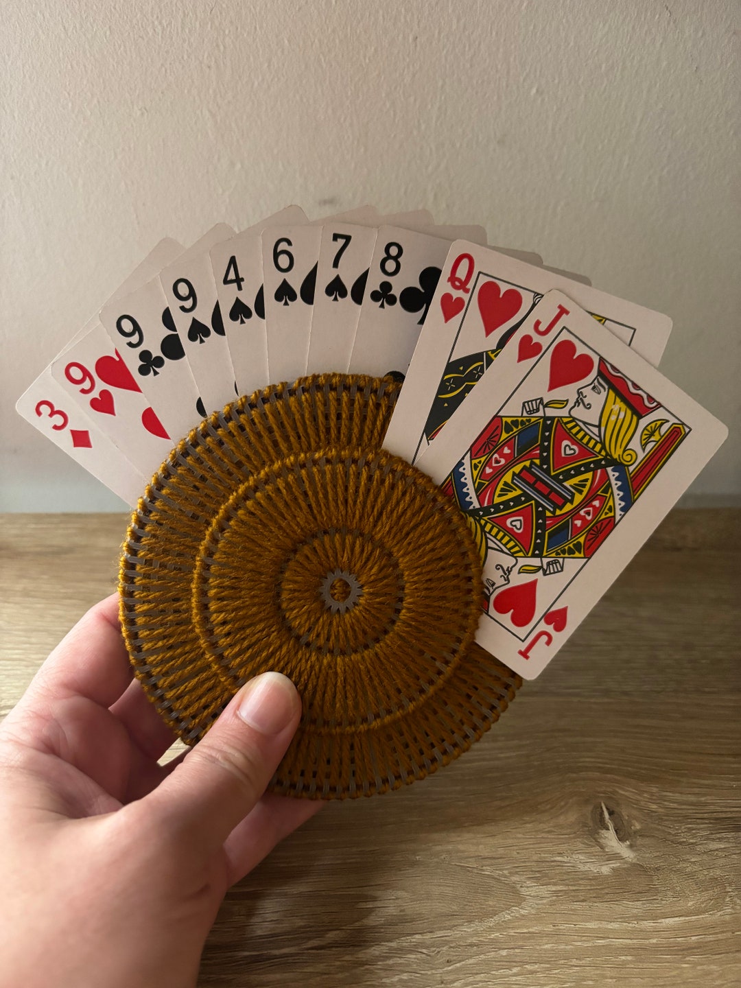 Playing Card Holder Large Multi Level Solid Bronze Yarn Felt Lined ...