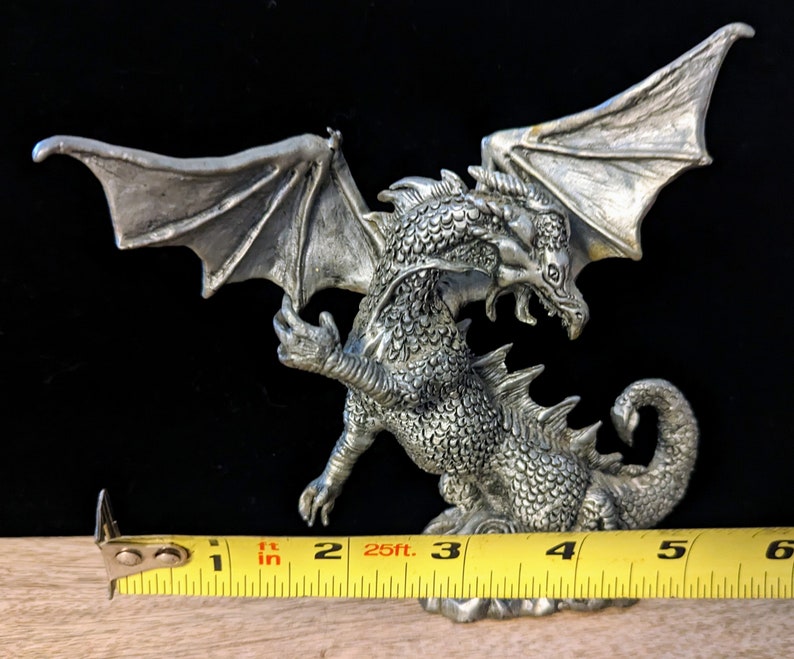 Vintage Pewter Dragon Heavy Wings Spread - Etsy