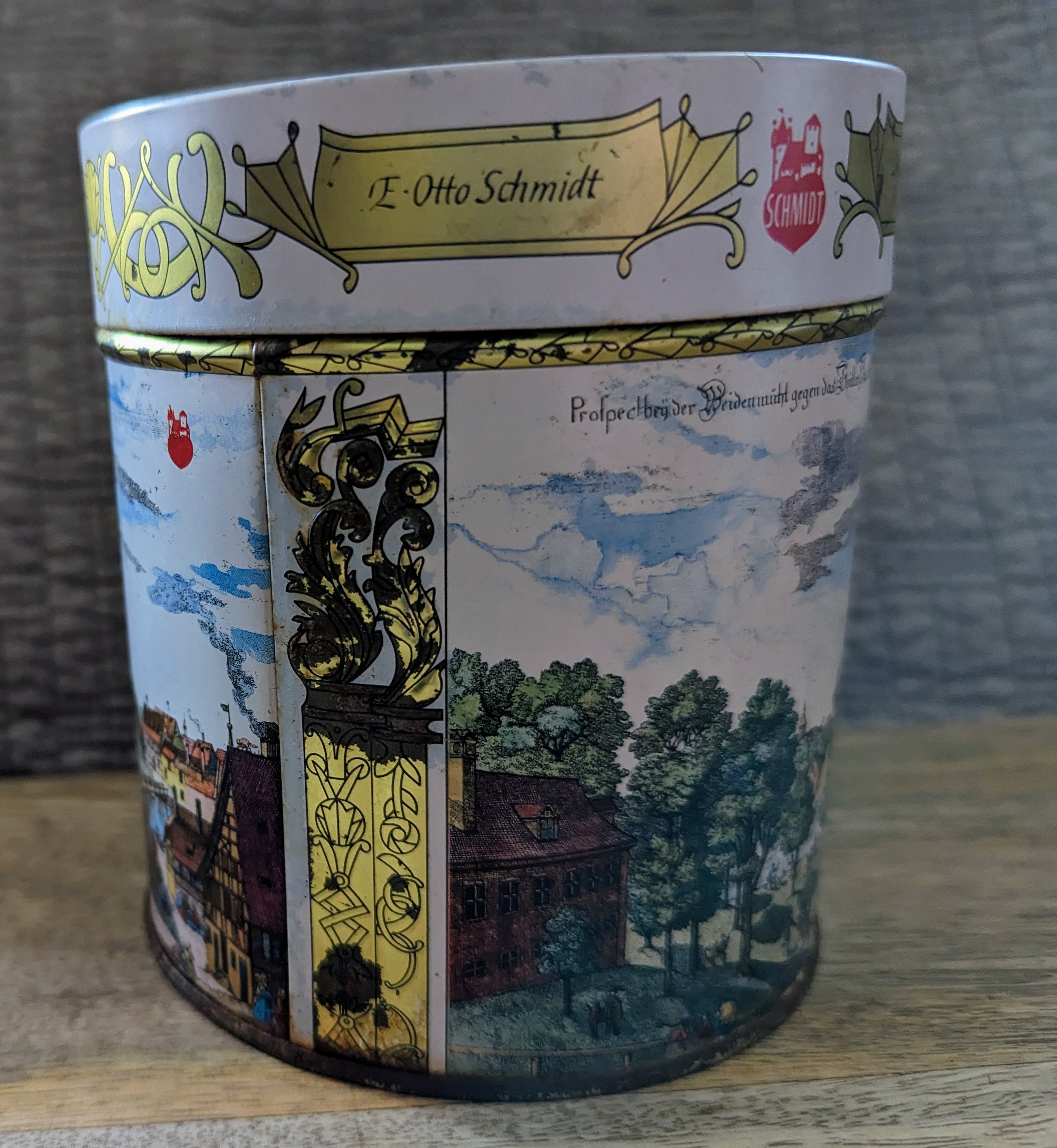 Vintage E Otto Schmidt German Scenic 4 3/4" Cookie / Biscuit Tin - Etsy