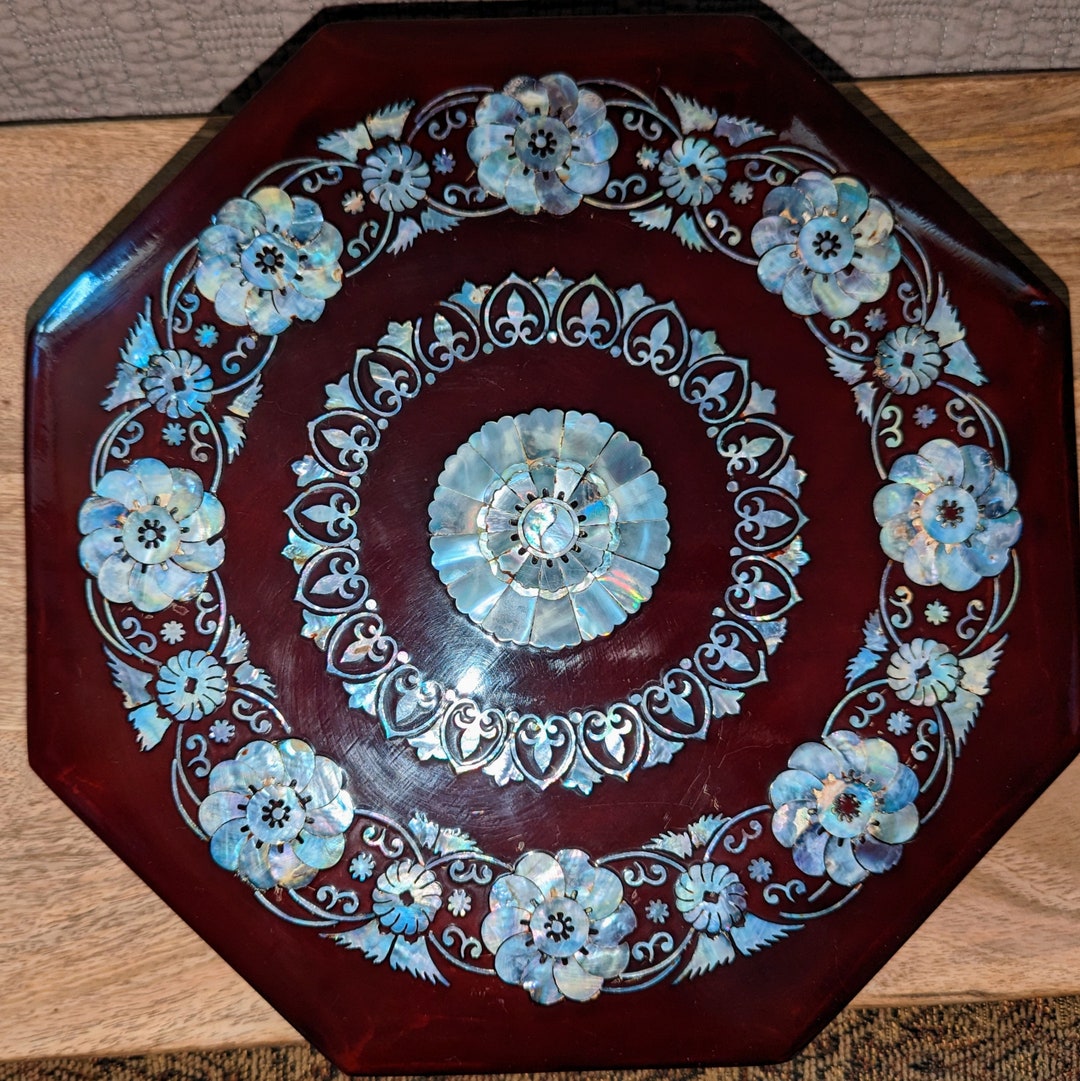 Beautiful Vintage Korean Shell Inlaid Lacquer Najeon Chilgi - Etsy