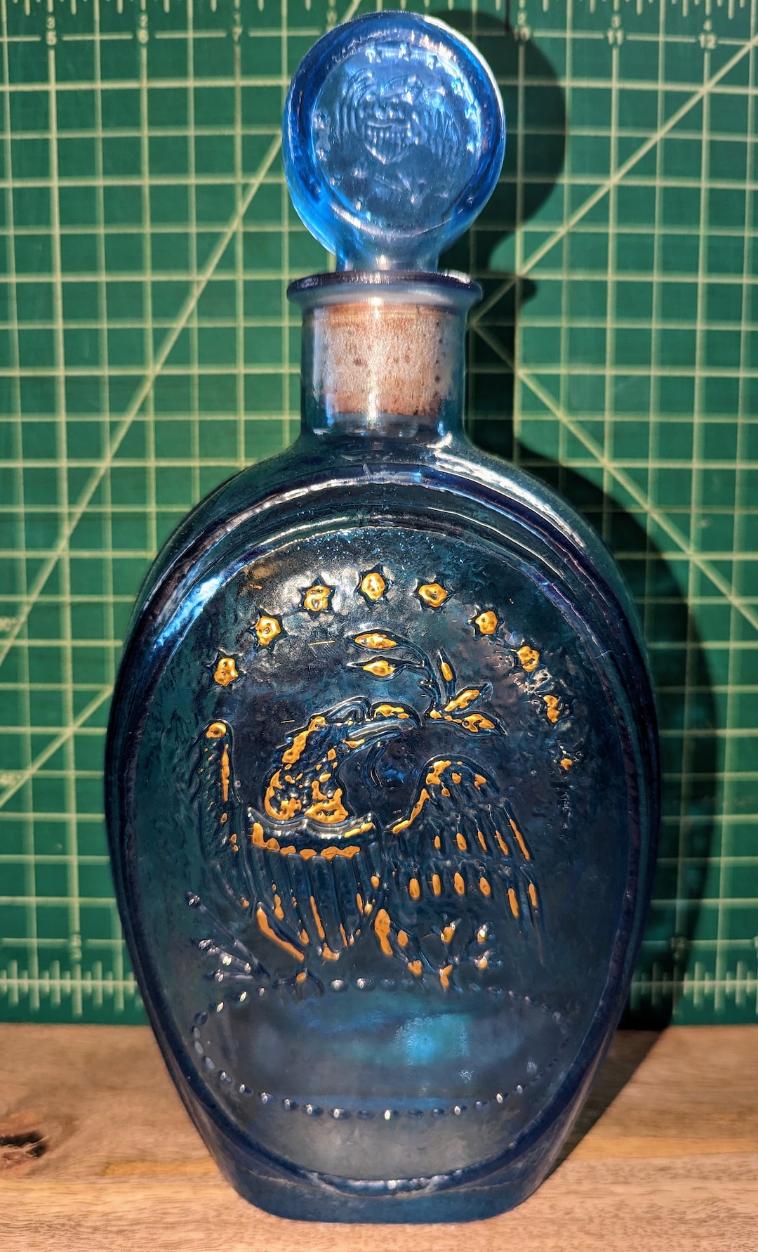 Vintage Ezra Brooks Blue Never Surrender Whiskey Decanter 1970s Etsy