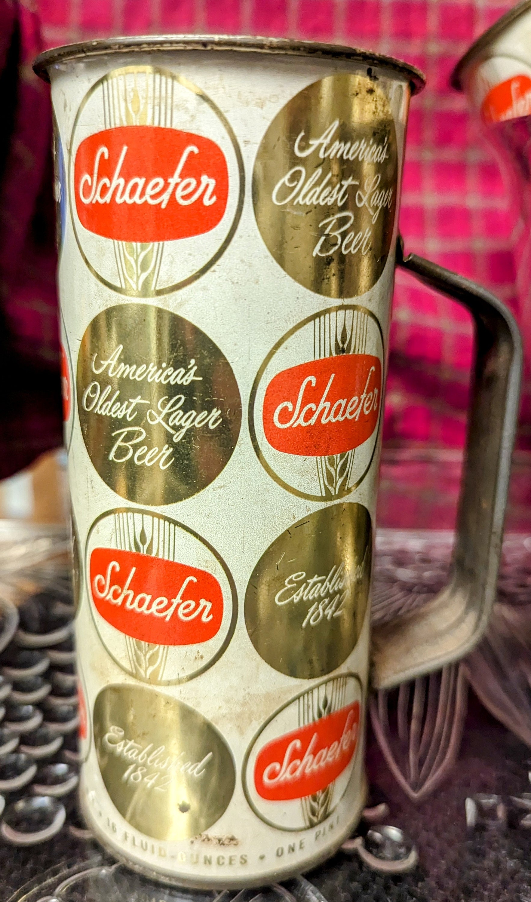 16 Oz / 1 Pint Schaefer Flat Top, Drinking Cup Schaefer Brewing Co, New ...