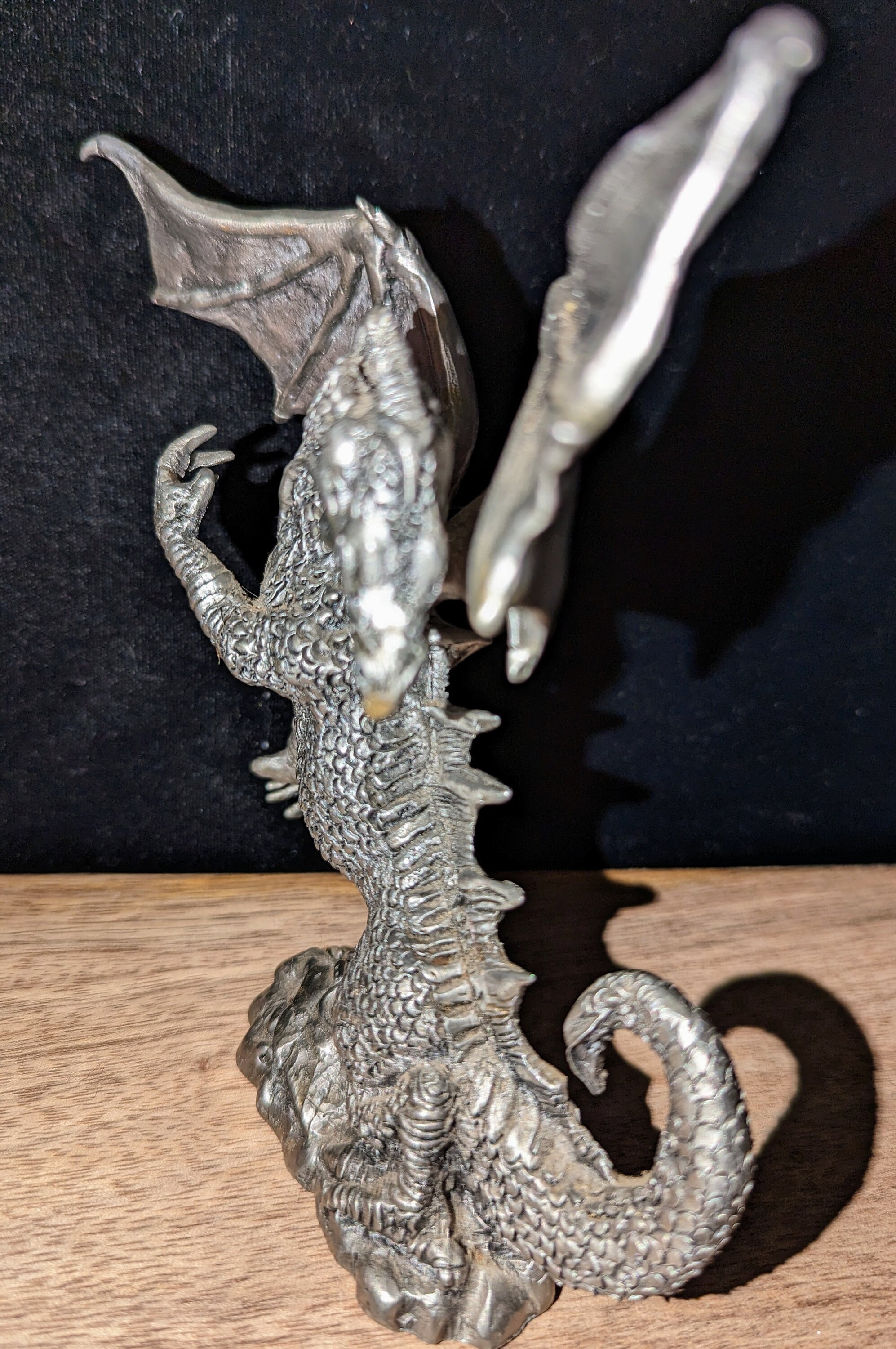 Vintage Pewter Dragon Heavy Wings Spread - Etsy