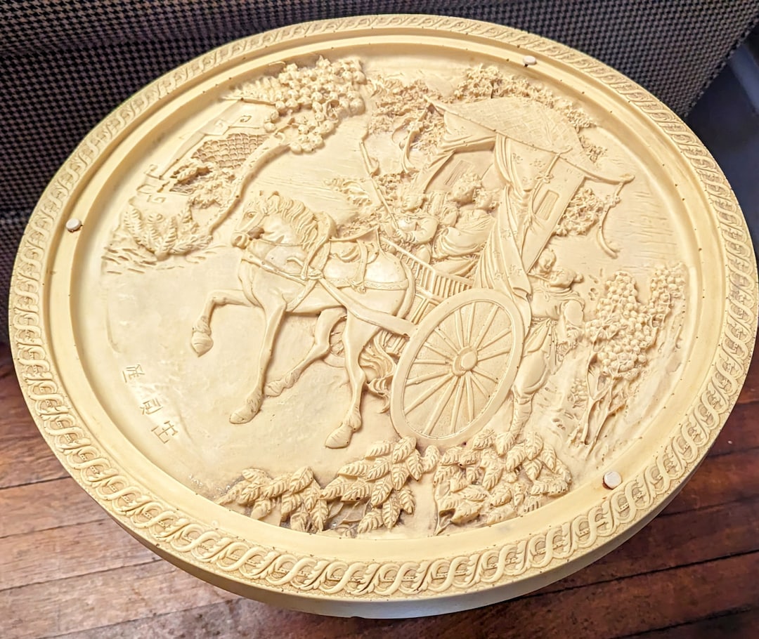 Mid-century Carved Faux Ivory Opium Table Plant Stand Heavy Well- Made ...