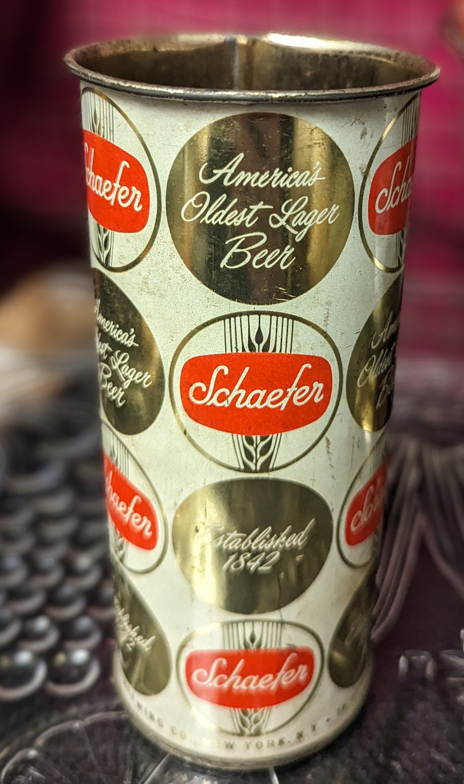 16 Oz / 1 Pint Schaefer Flat Top, Drinking Cup Schaefer Brewing Co, New ...