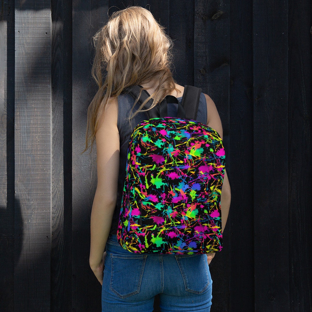 Paint Splatter Backpack Abstract 90s Style - Etsy