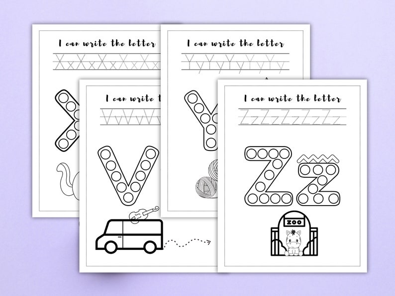 Dot Alphabet Tracing Letters Dot Marker Worksheet Upper an Lower Case ...