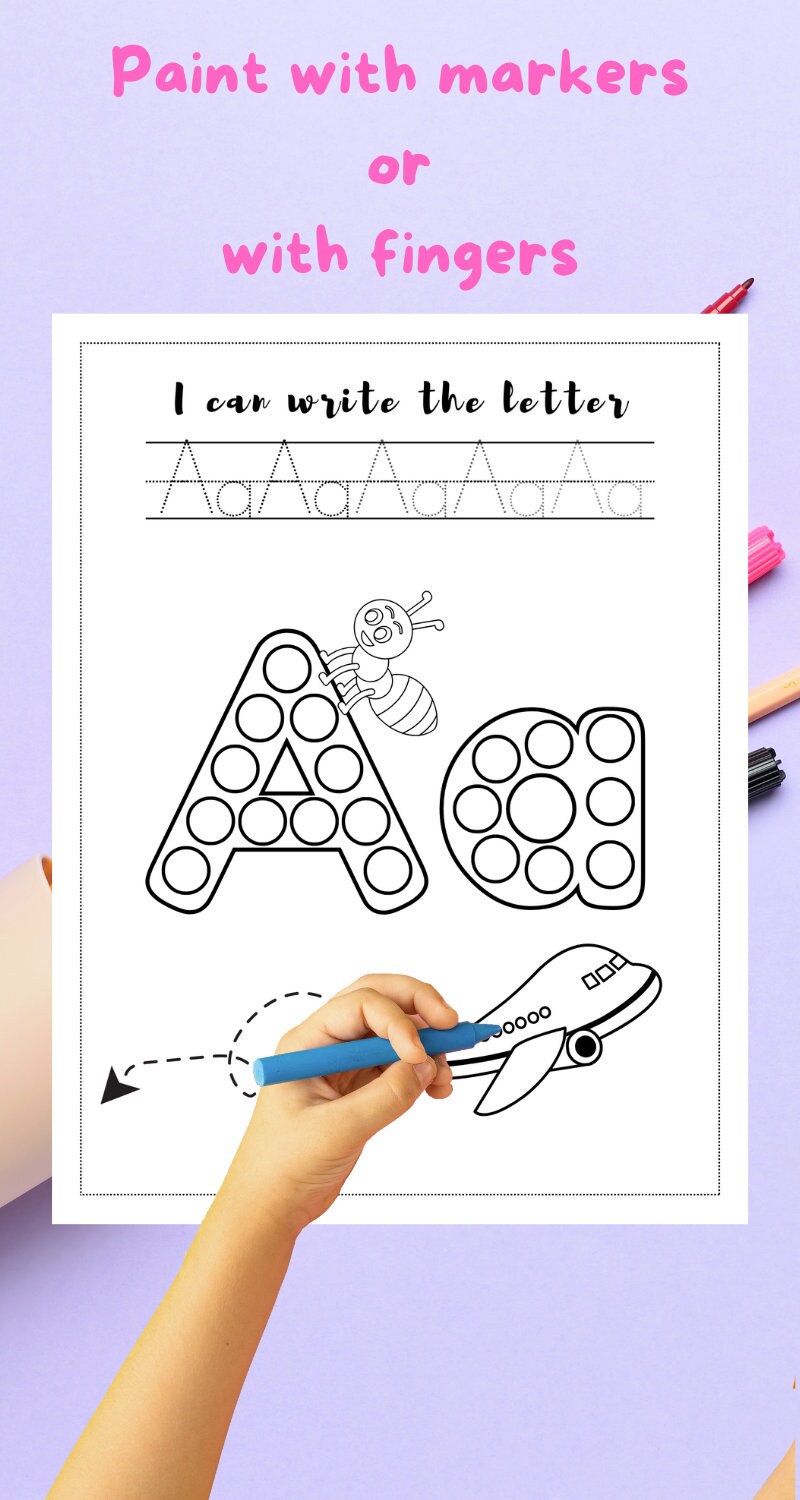Dot Alphabet Tracing Letters Dot Marker Worksheet Upper an Lower Case ...