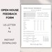 House Tour Review Form for Open House Guests Survey Template for Open ...