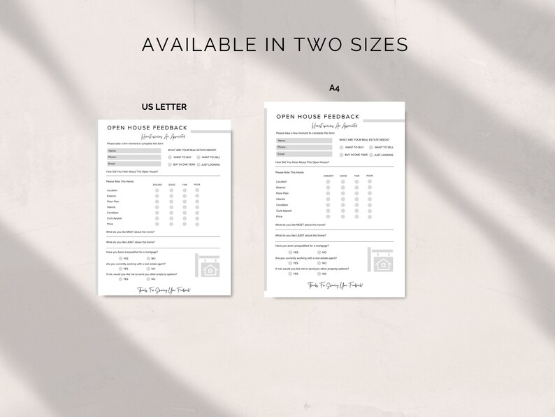 House Tour Review Form for Open House Guests Survey Template for Open ...