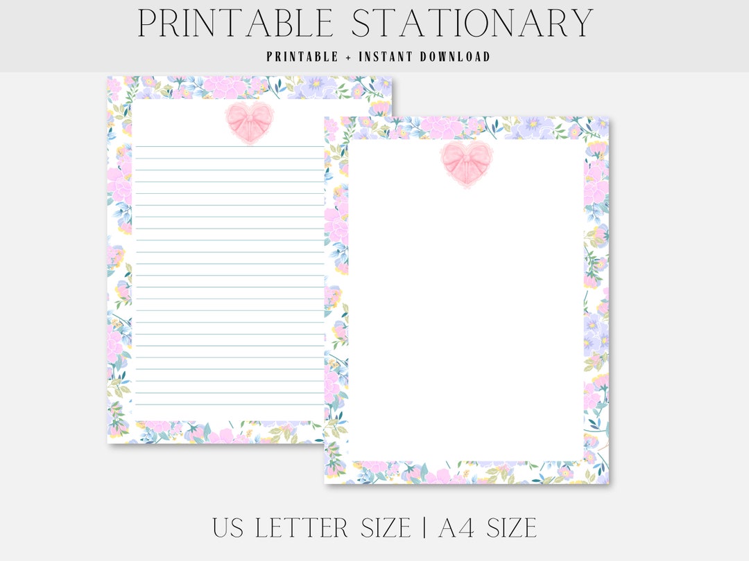 Stationary Printable Stationary Letter Writing Lined Paper Printable ...