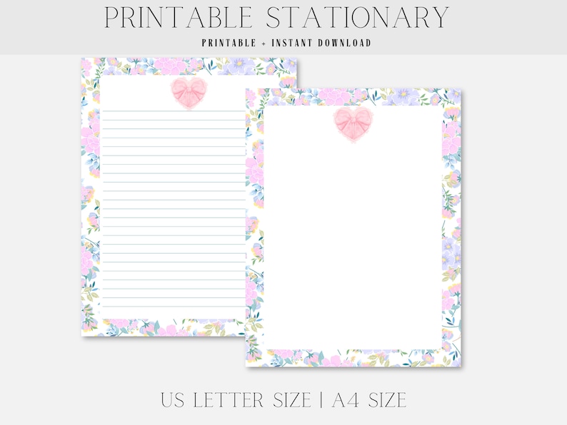 Stationary Printable Stationary Letter Writing Lined Paper Printable ...