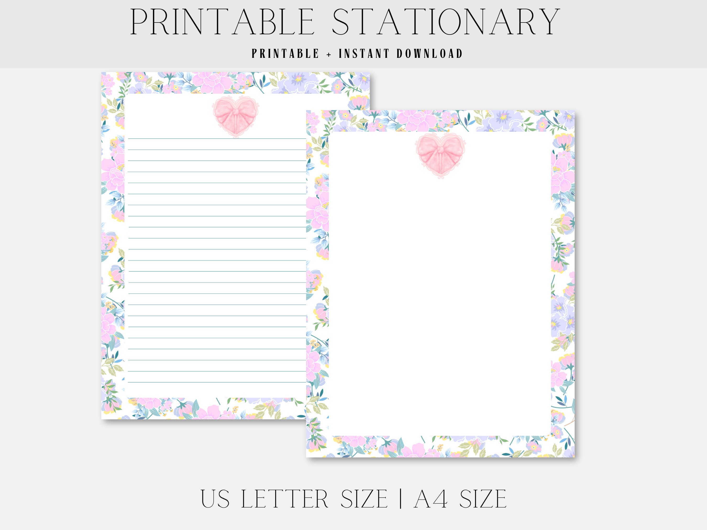Stationary Printable Stationary Letter Writing Lined Paper Printable ...