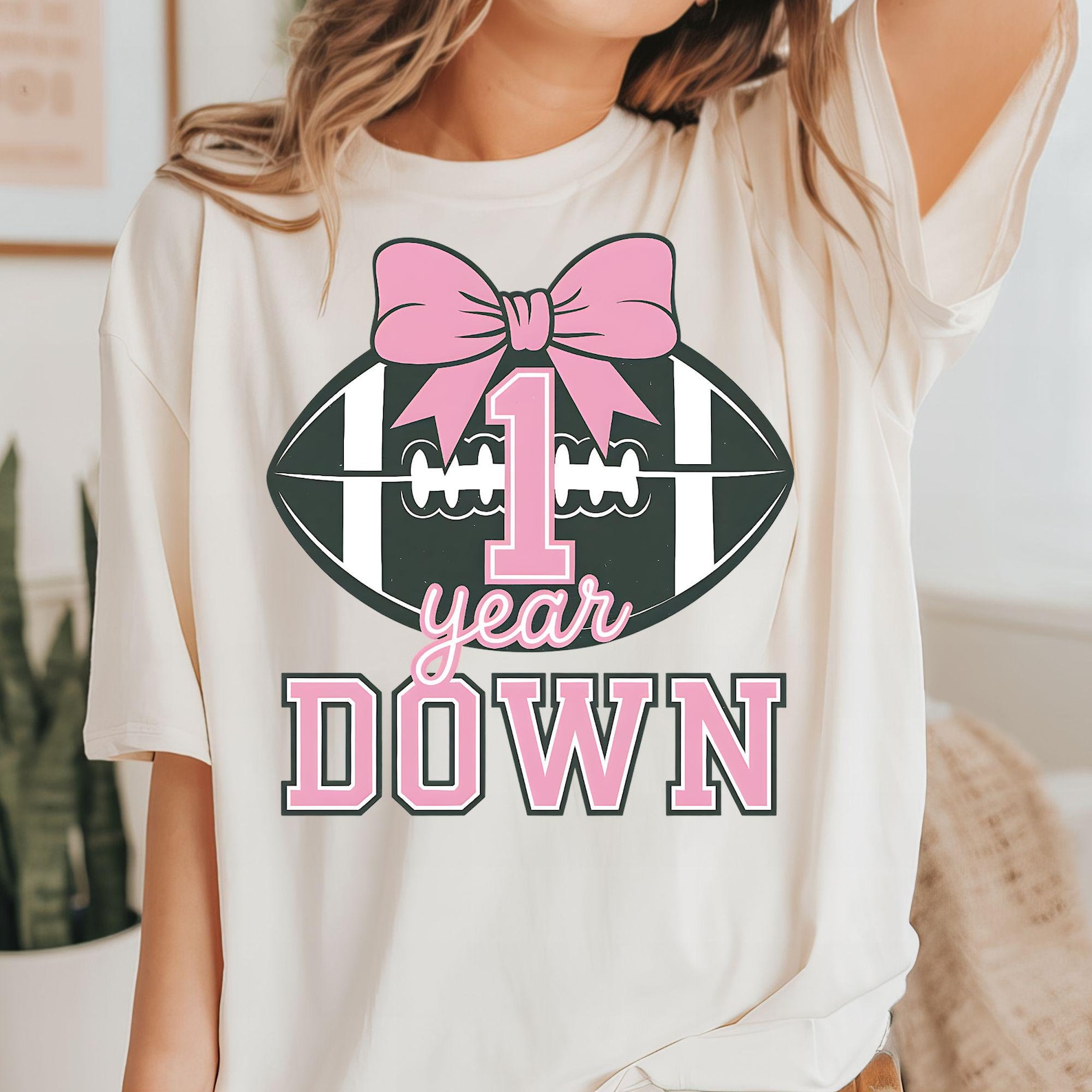 1st Year Down Digital Png Design First Birthday PNG Football One First ...