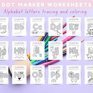 Dot Alphabet Tracing Letters Dot Marker Worksheet Upper an Lower Case ...