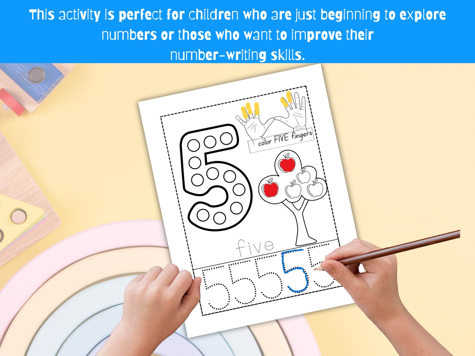 Number Tracing Math Worksheets Counting Practice Preschool Math Worksheet for Toddler Preschool ...