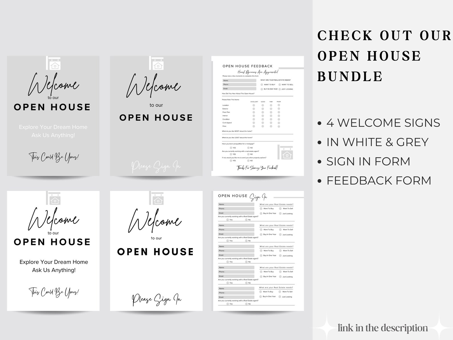House Tour Review Form for Open House Guests Survey Template for Open ...