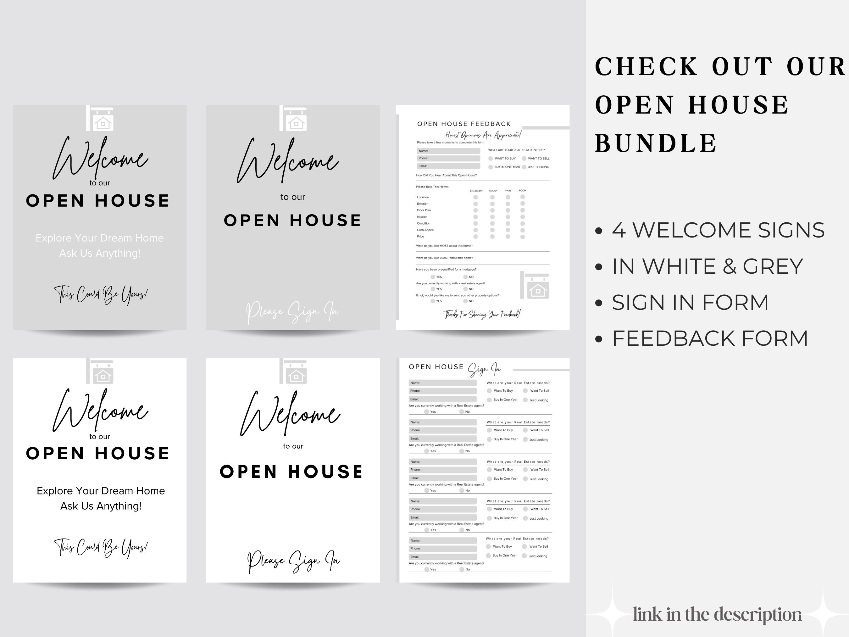Open House Feedback Form for Real Estate Brokers Opinion Feedback Sheet ...