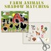 Farm Animals Shadow Matching Game, Montessori Busy Book (digital ...